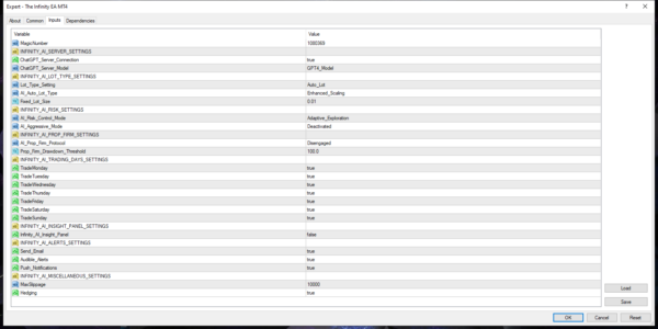 The Infinity EA MT4 V1.40 - With ChatGPT Turbo - CheaperForex